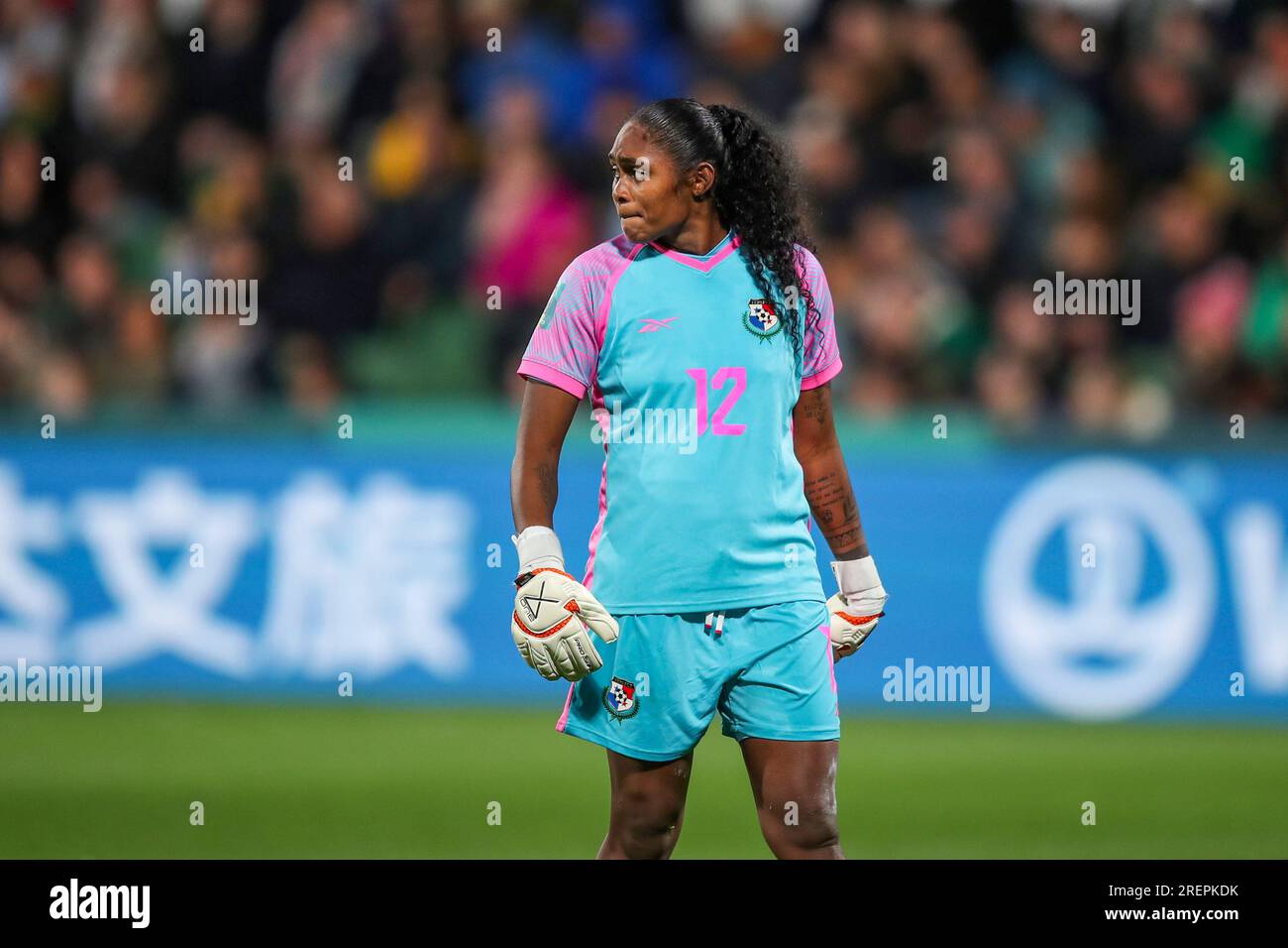 Panama's goalkeeper Yenith Bailey looks on after Jamaica's Allyson ...
