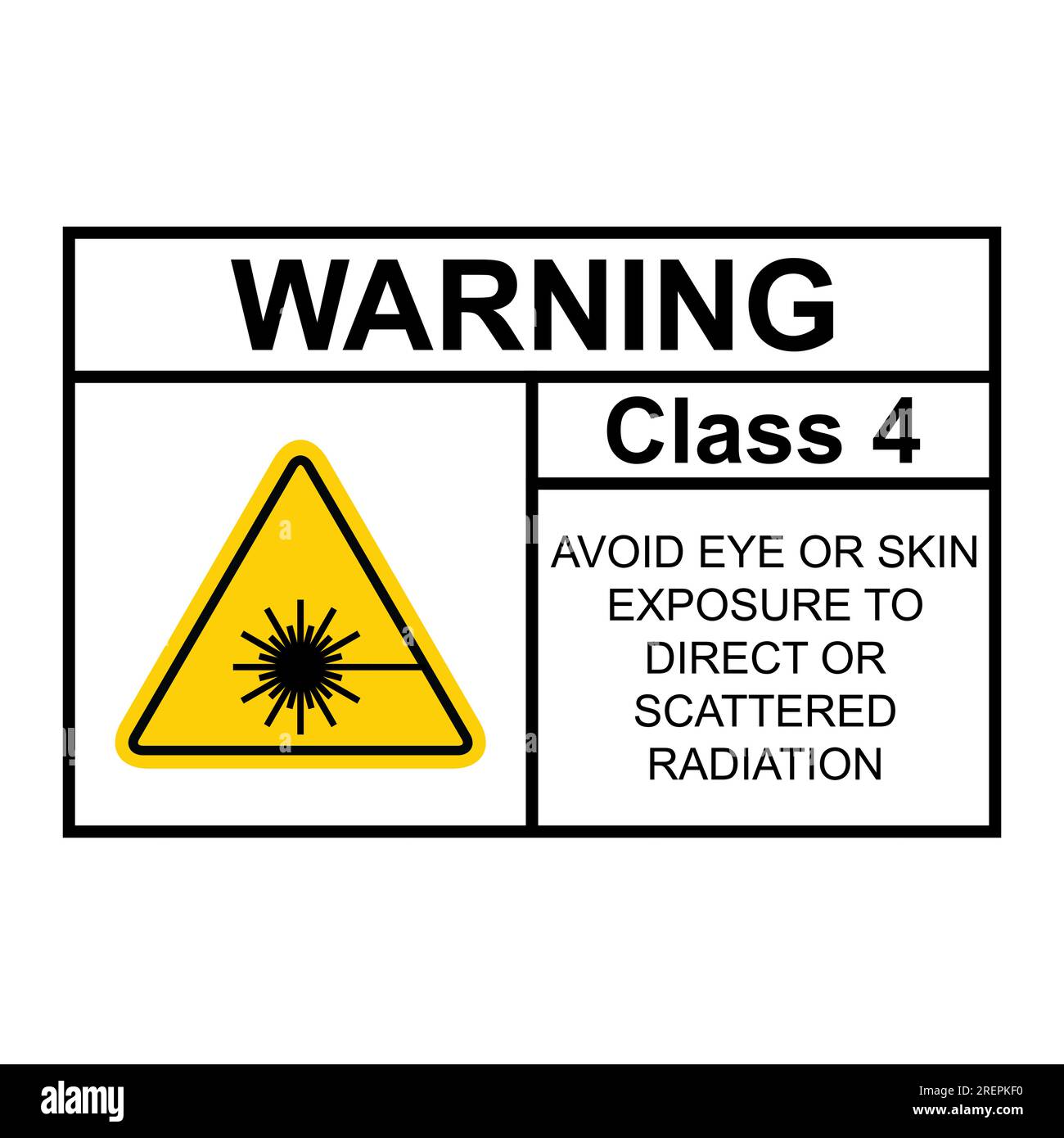 Laser radiation danger class 4 label icon, safety information symbol ...