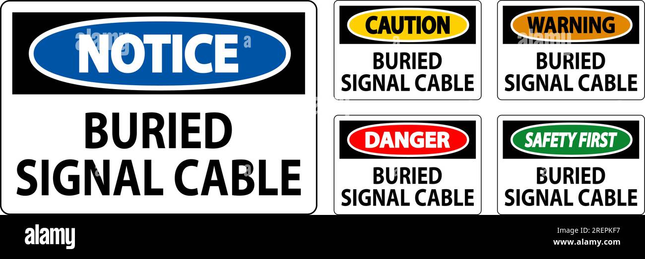 Danger Sign, Buried Signal Cable Sign Stock Vector Image & Art - Alamy