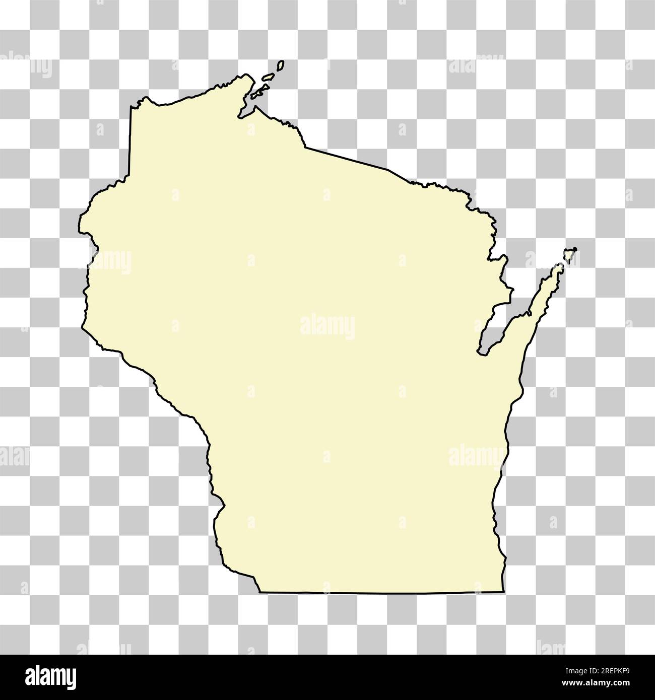 Wisconsin map shape, united states of america. Flat concept icon symbol ...