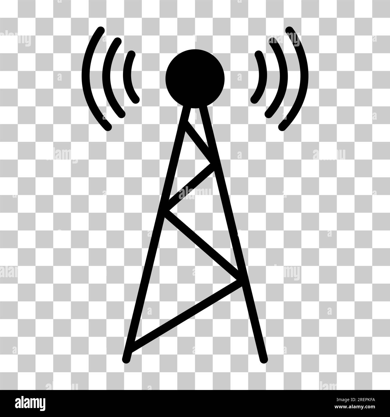 Signal tower icon, wireless technology network sign, antenna wave radio vector illustration ...