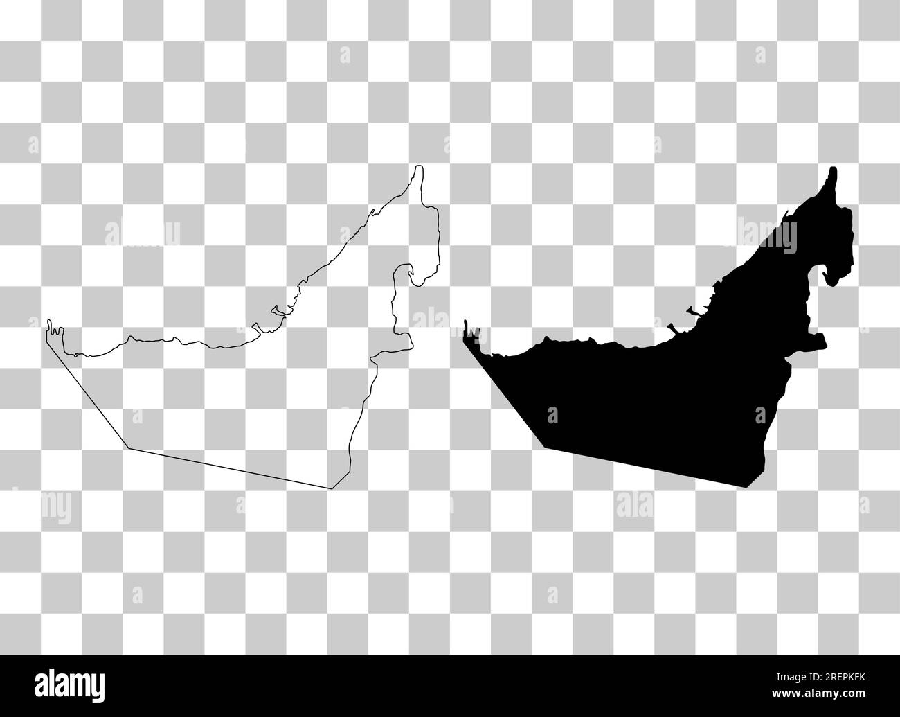 Set of United arab emirates map icon, geography blank concept, graphic ...