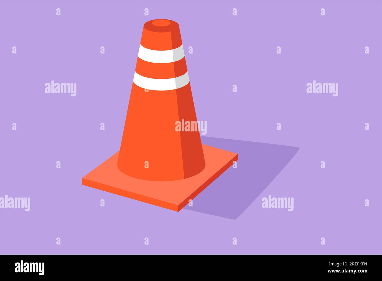 Character flat drawing traffic cone logo. Icon for traffic on road ...