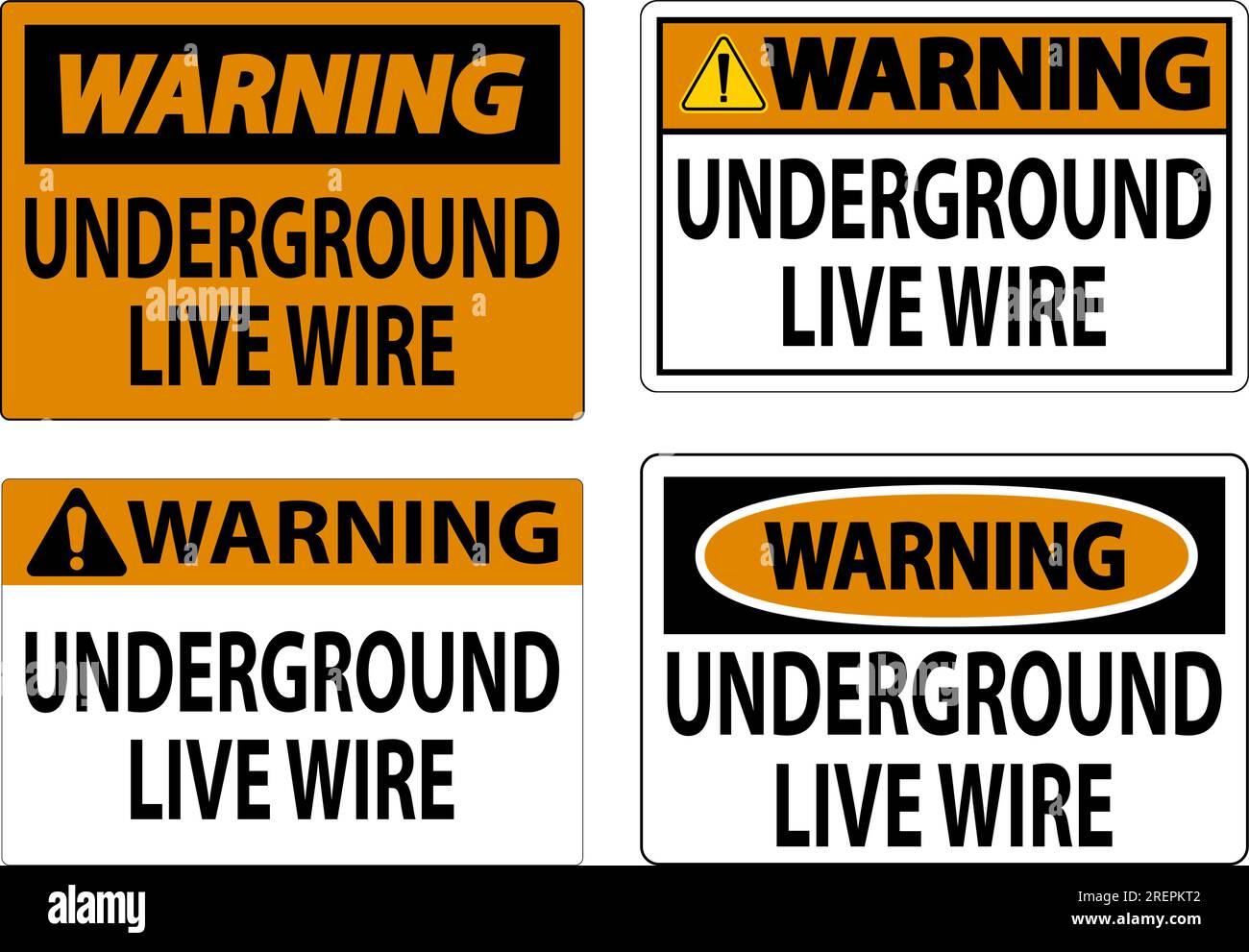 Warning Sign, Underground Live Wire Stock Vector Image & Art - Alamy