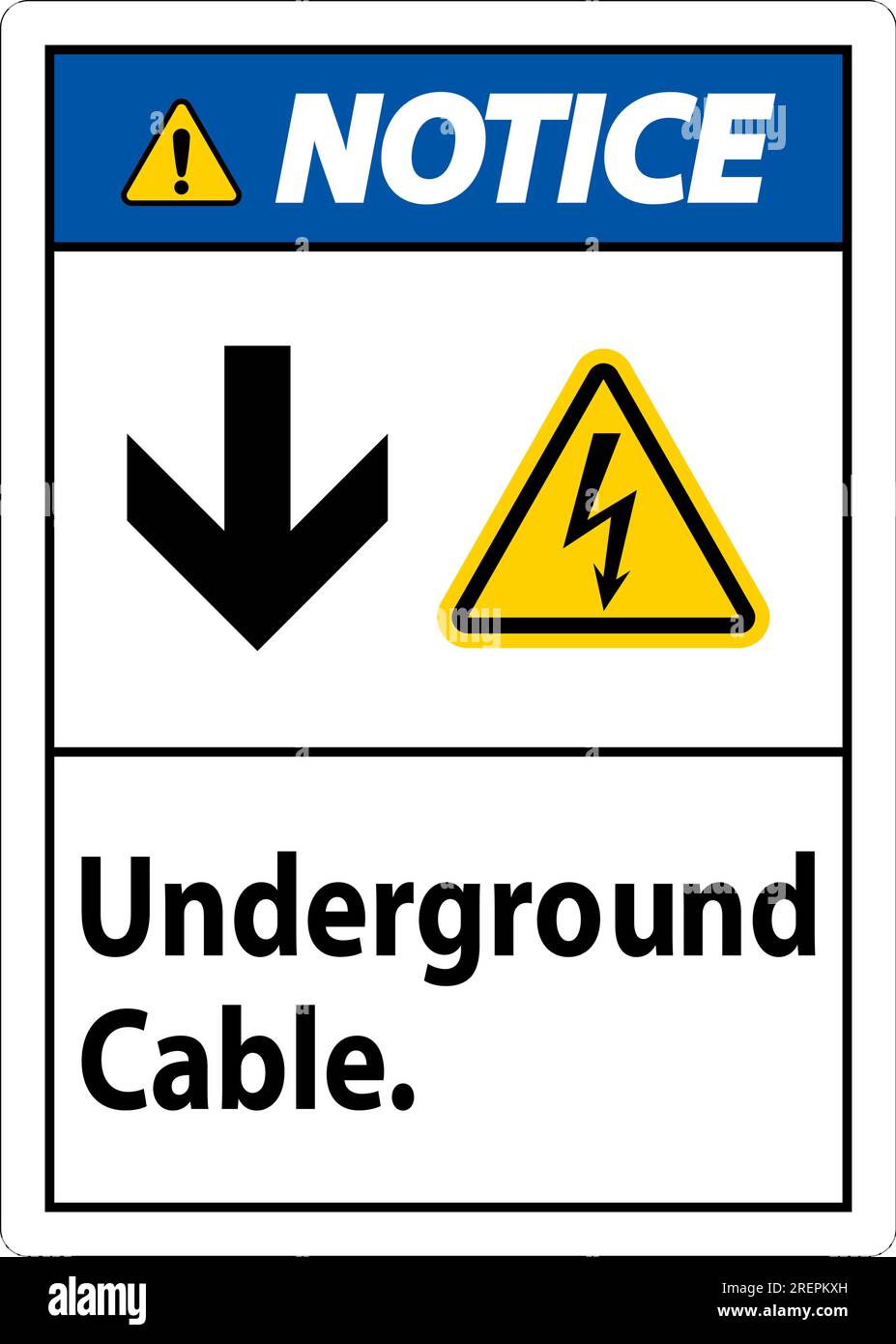 Underground cable warning sign Stock Vector Images - Alamy