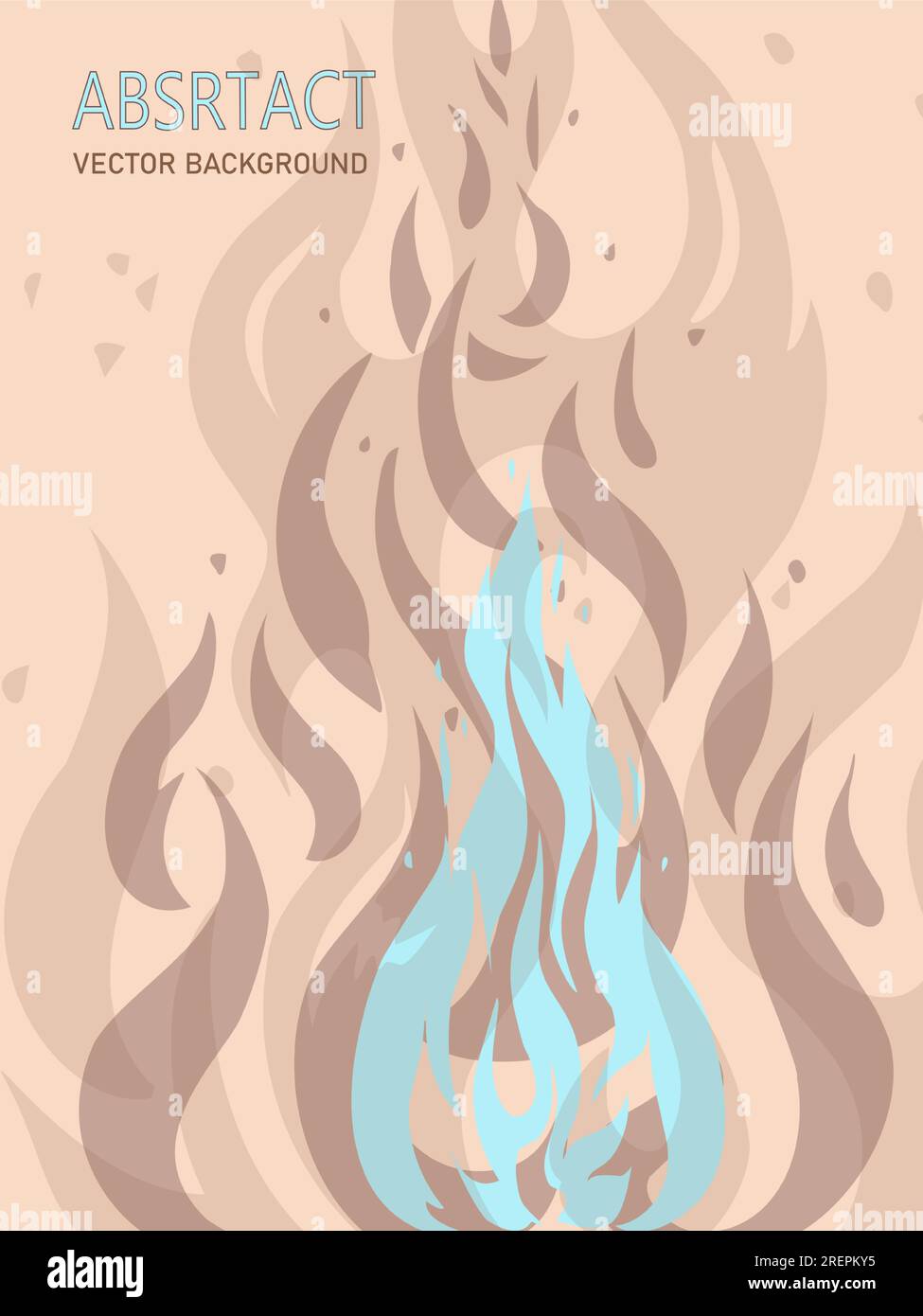 Abstract fire. Blue and beige colors. Background for poster or vertical ...