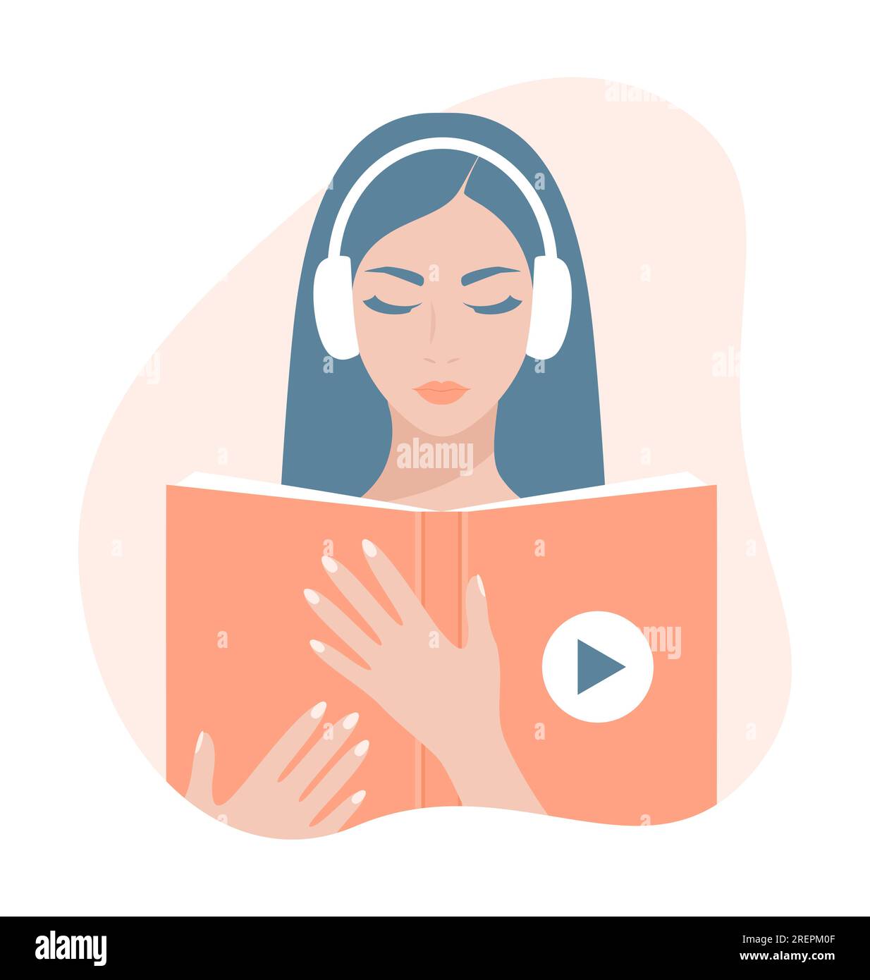 Woman Headphones Stock Vector Images Alamy