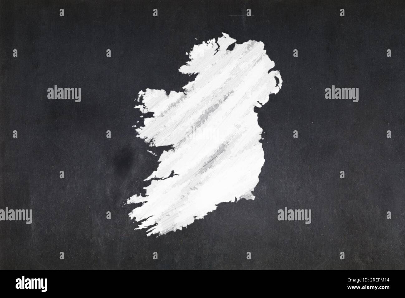 Blackboard with a the map of Ireland drawn in the middle Stock Photo ...