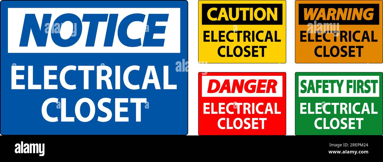 Danger Sign, Electrical Closet Sign Stock Vector Image & Art - Alamy