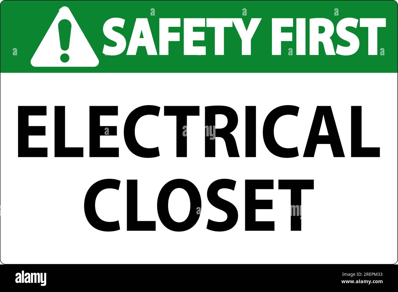 Safety First Sign, Electrical Closet Sign Stock Vector Image & Art - Alamy