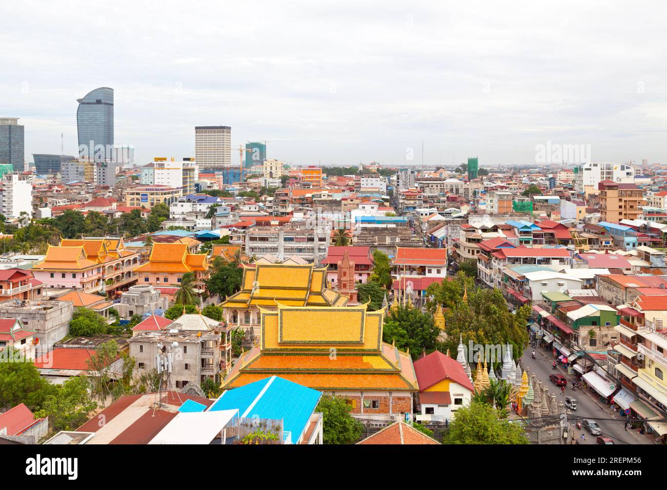 Phnom Penh, Cambodia - August 26 2018: Wat Saravan is a wat located to the northwest of the ...