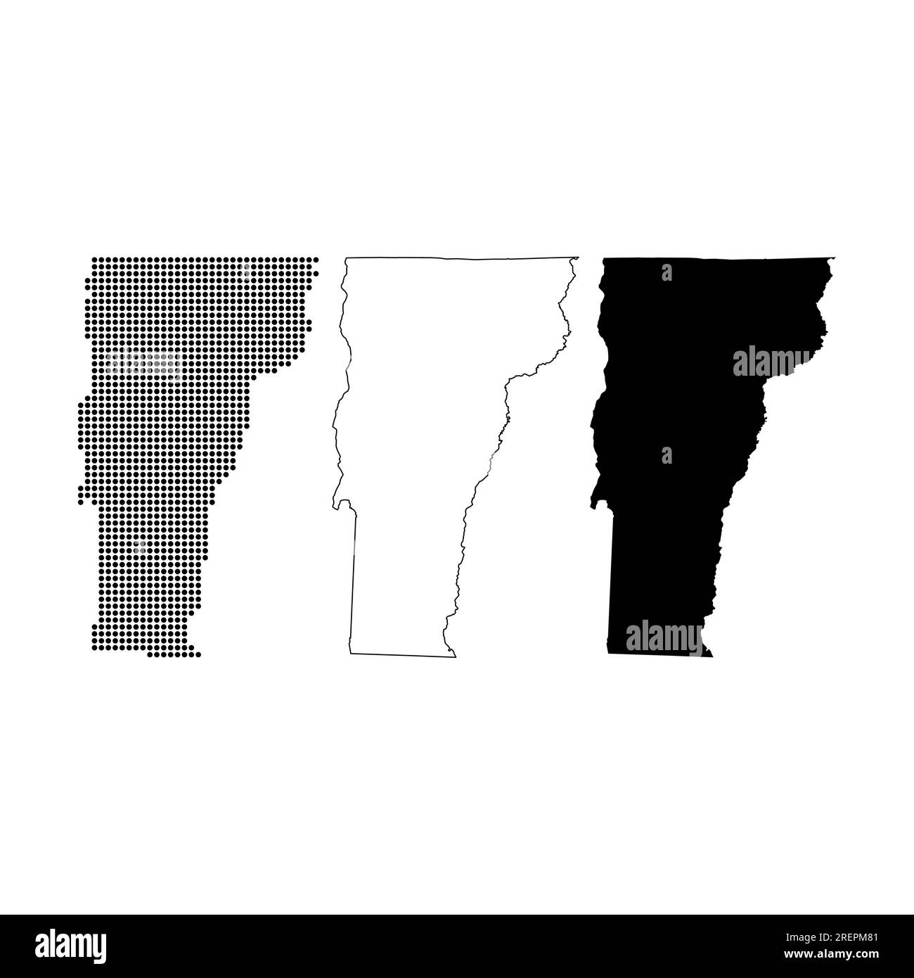 Set of Vermont map shape, united states of america. Flat concept vector ...
