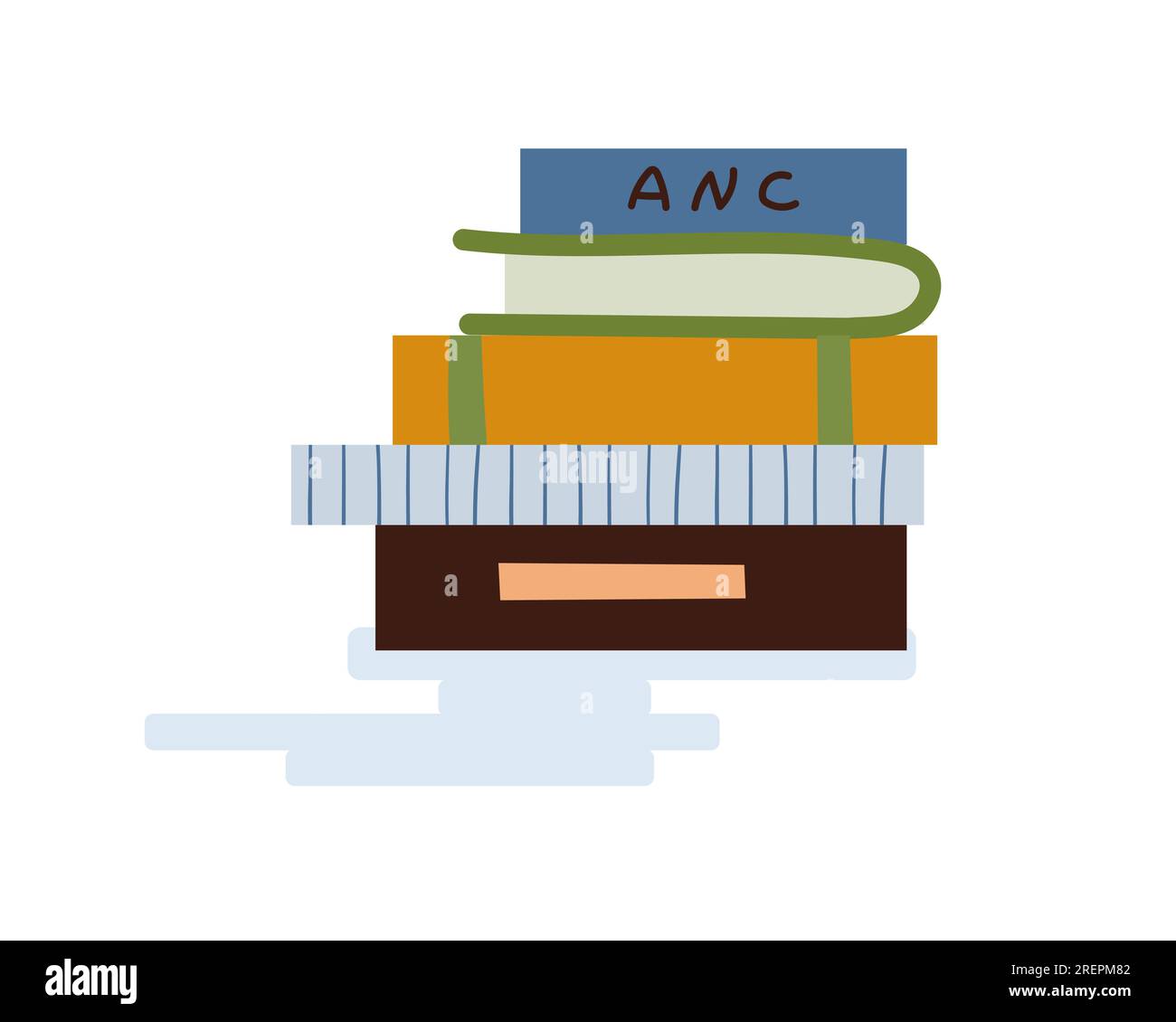 Compositions of paper books stacks Laying. Geometric flat illustration ...