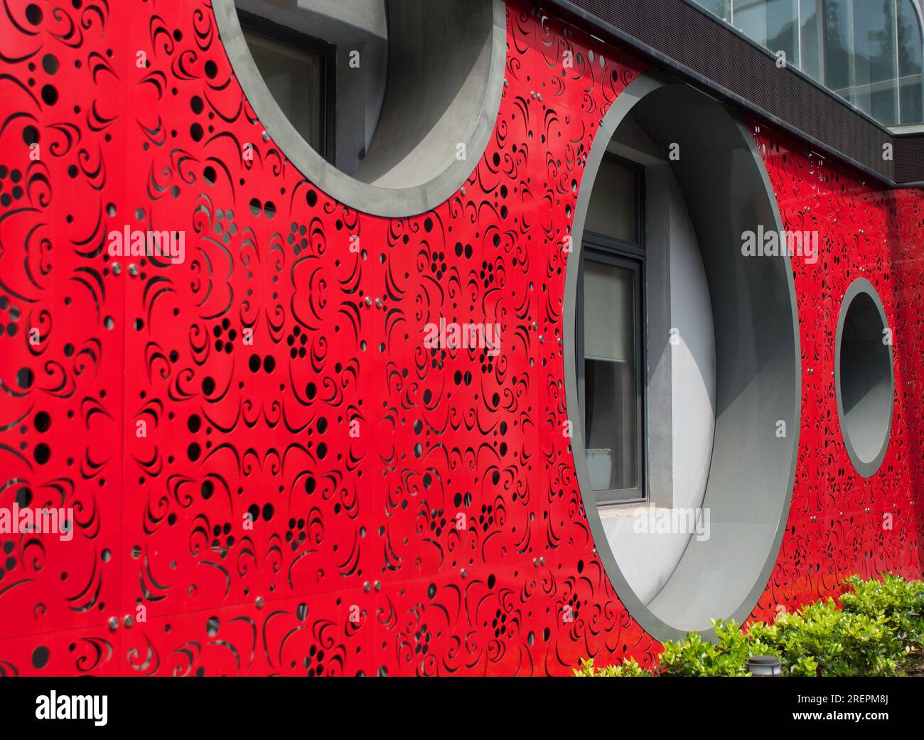 Red Intricate Building Face Stock Photo - Alamy