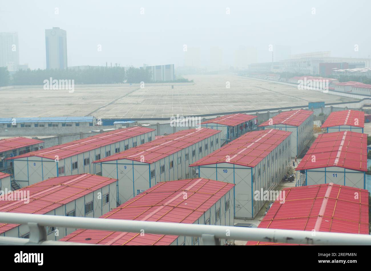 Sea of Storage Buildings and Empty Parking Lot Sea Stock Photo - Alamy