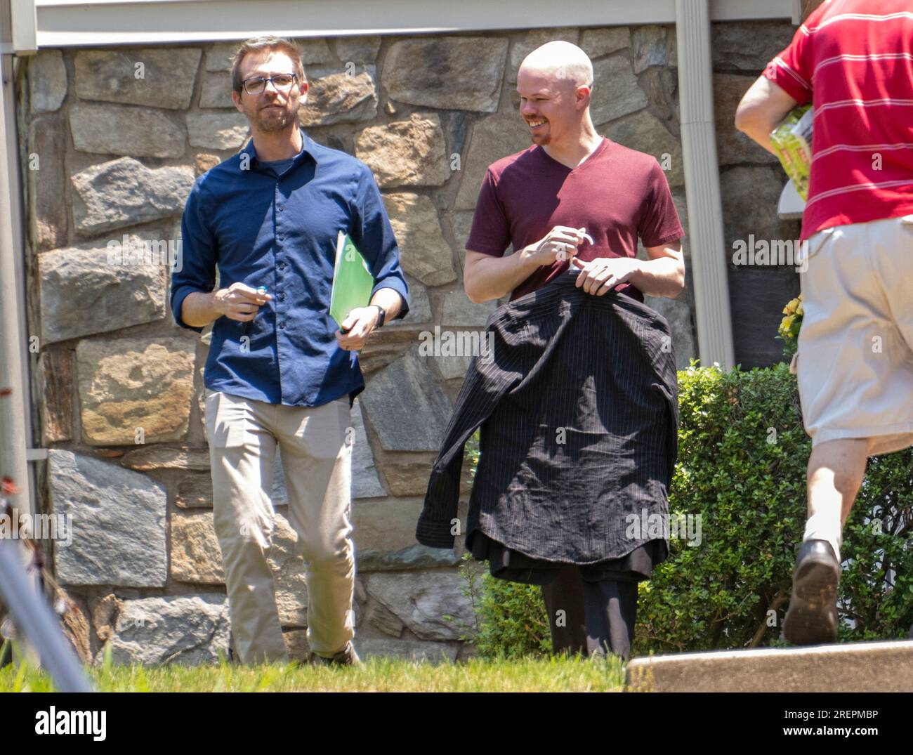 New York City. 2nd June, 2023. Samuel Brinton, 34, right, and his ...