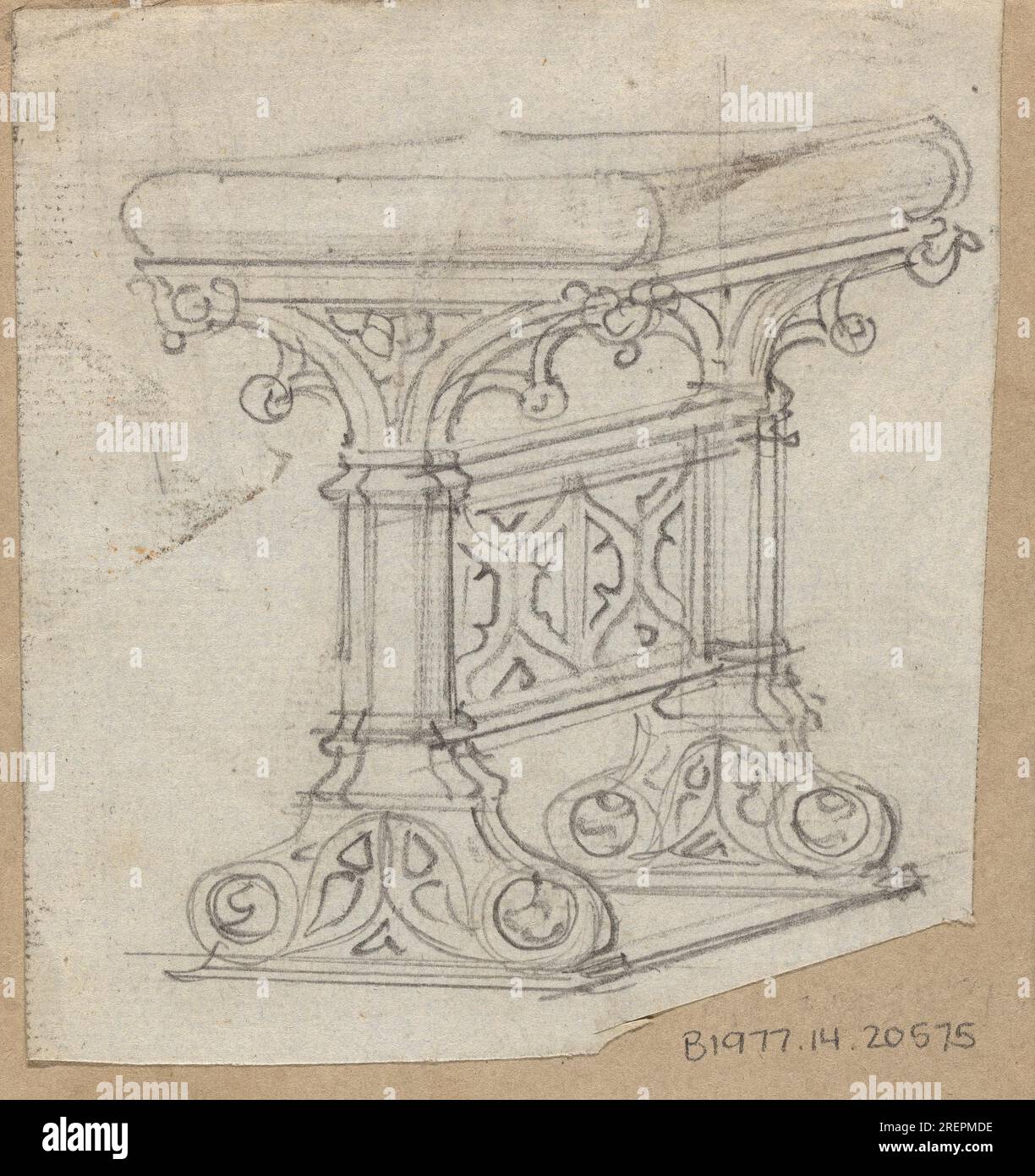 Design for a Gothic Table by Augustus Pugin Stock Photo - Alamy