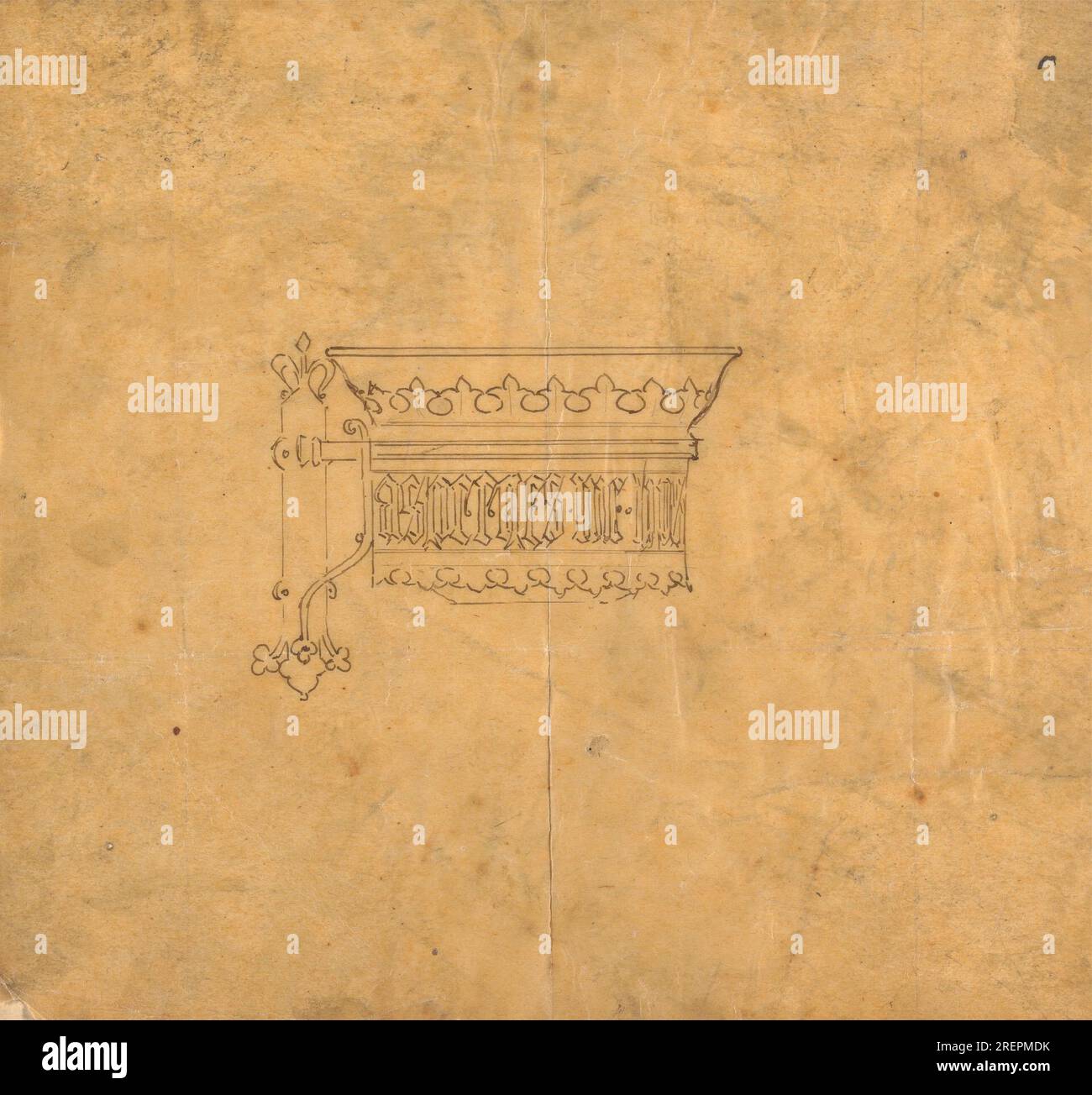 Design for a Gothic Wall Lamp by Augustus Pugin Stock Photo - Alamy