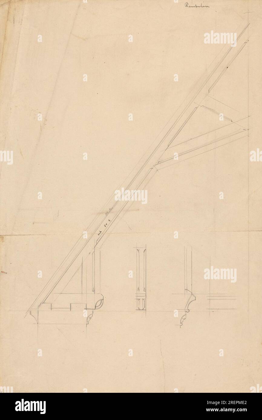 Design for the Roof Truss, Rampisham Rectory between 1846 and 1848 by ...