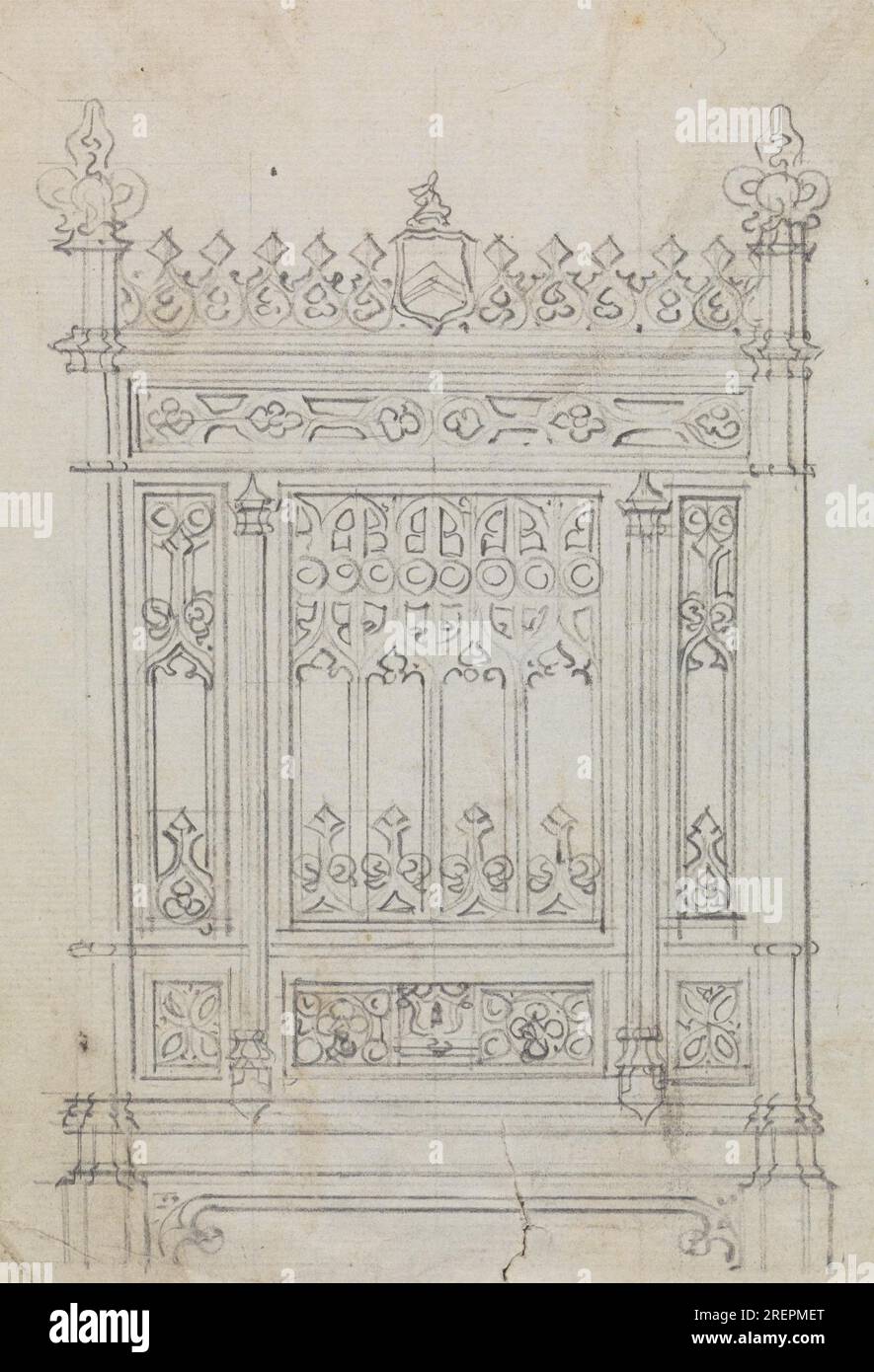 Design or a Gothic Screen by Augustus Pugin Stock Photo - Alamy