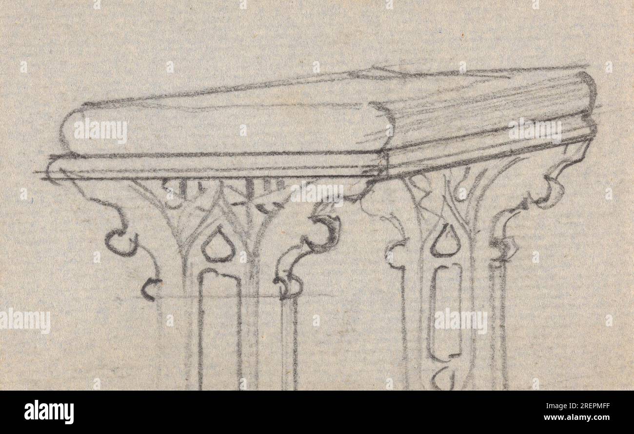 Fragment of a Design for a Gothic Table by Augustus Pugin Stock Photo ...