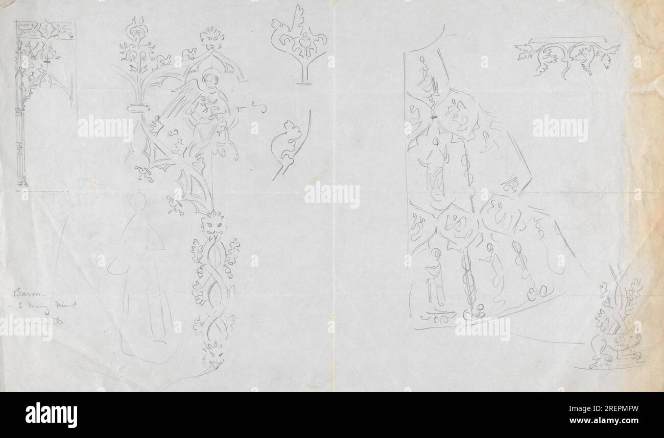 Sketches of the Butler-Bowden cope by Augustus Pugin Stock Photo - Alamy