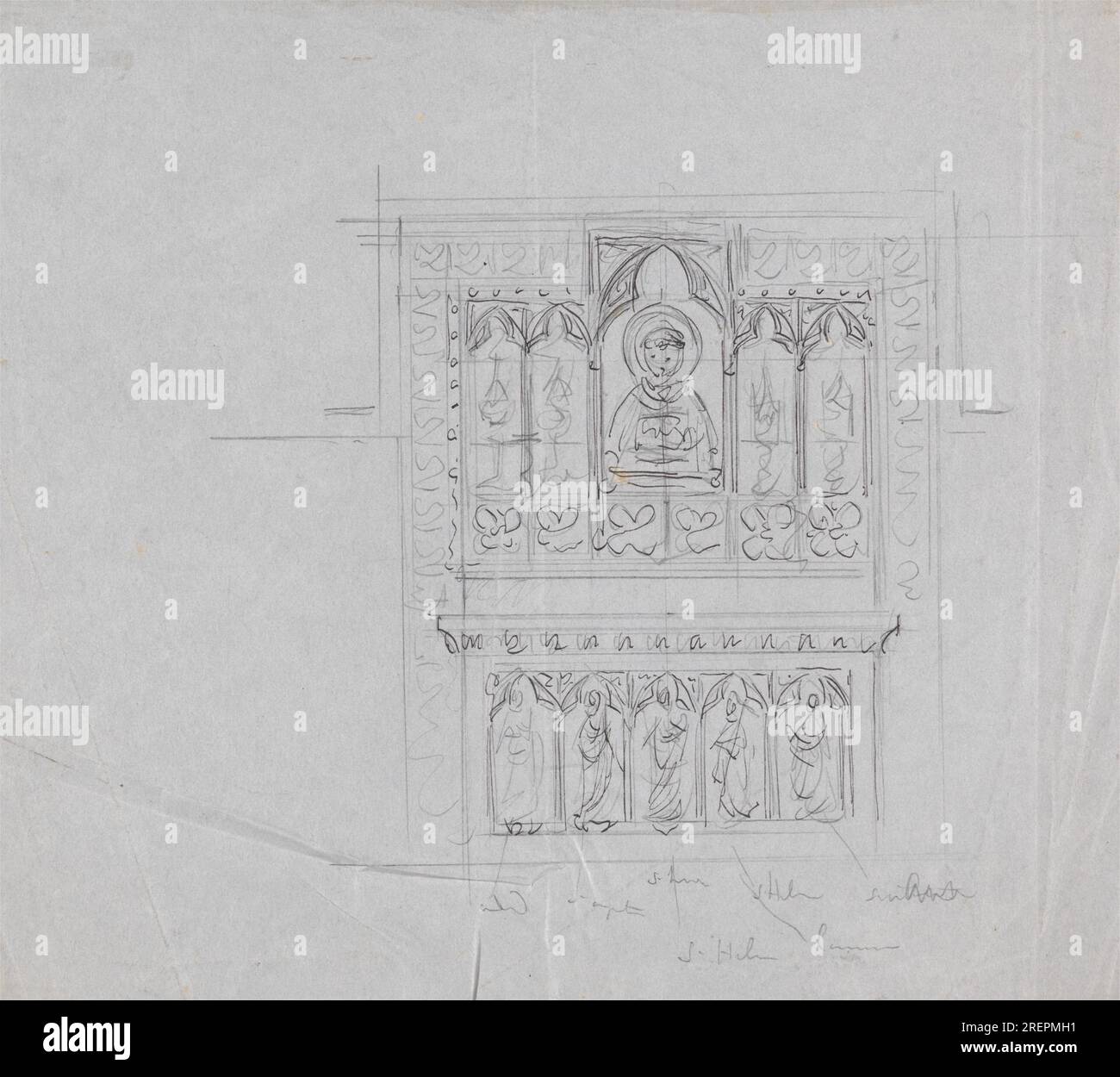Design for a Stained Glass Window by Augustus Pugin Stock Photo - Alamy