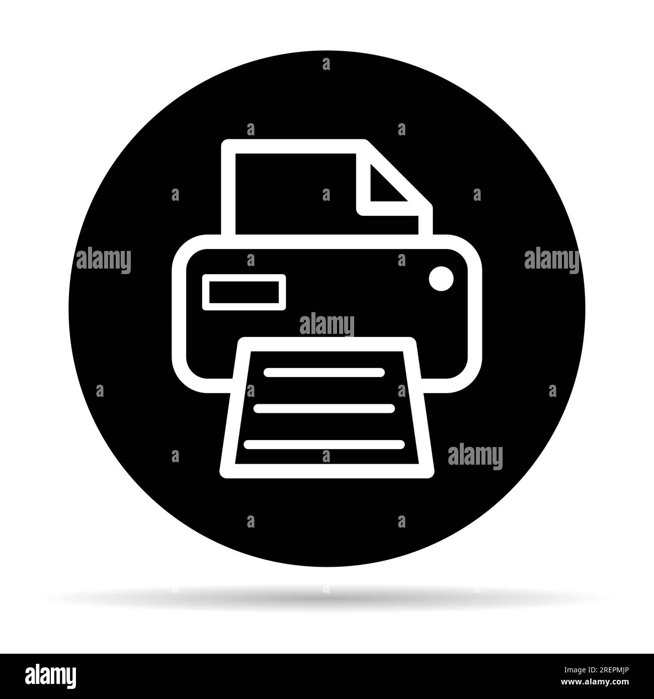 Printer document web shadow icon, printout machine technology flat sign ...