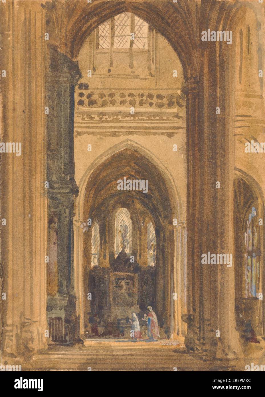 Interior of a Gothic Church by Augustus Pugin Stock Photo - Alamy