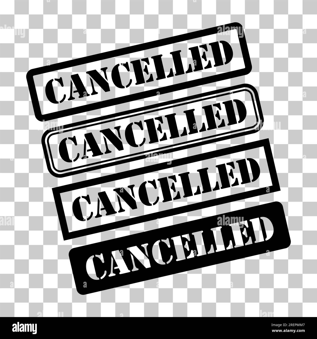 Event cancelled stamp Black and White Stock Photos & Images - Alamy