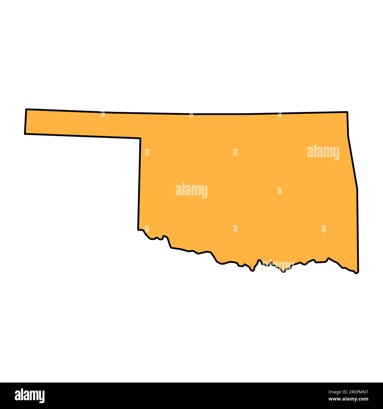 Oklahoma map shape, united states of america. Flat concept icon symbol ...