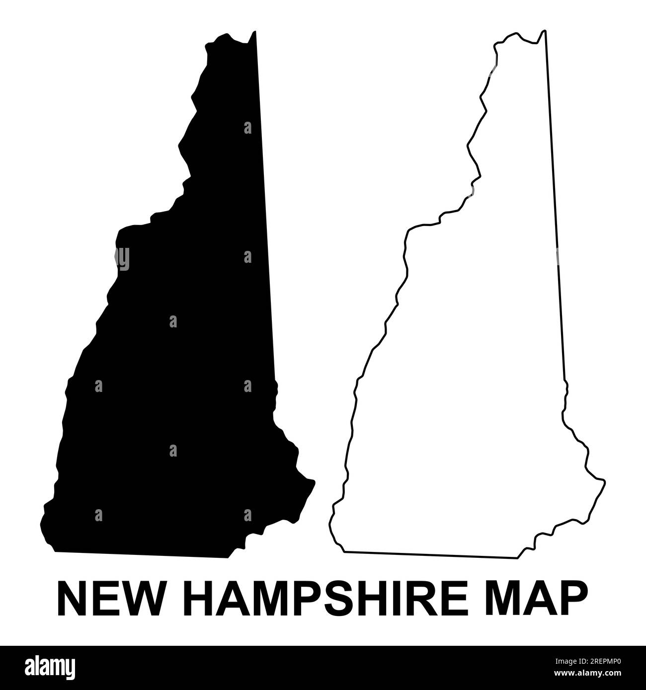 Set of New Hampshire map, united states of america. Flat concept vector ...