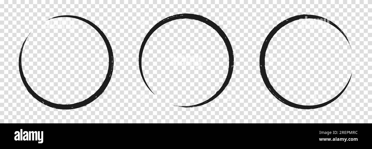 Sketch of circular doodles with a marker. Set of circular frames ...