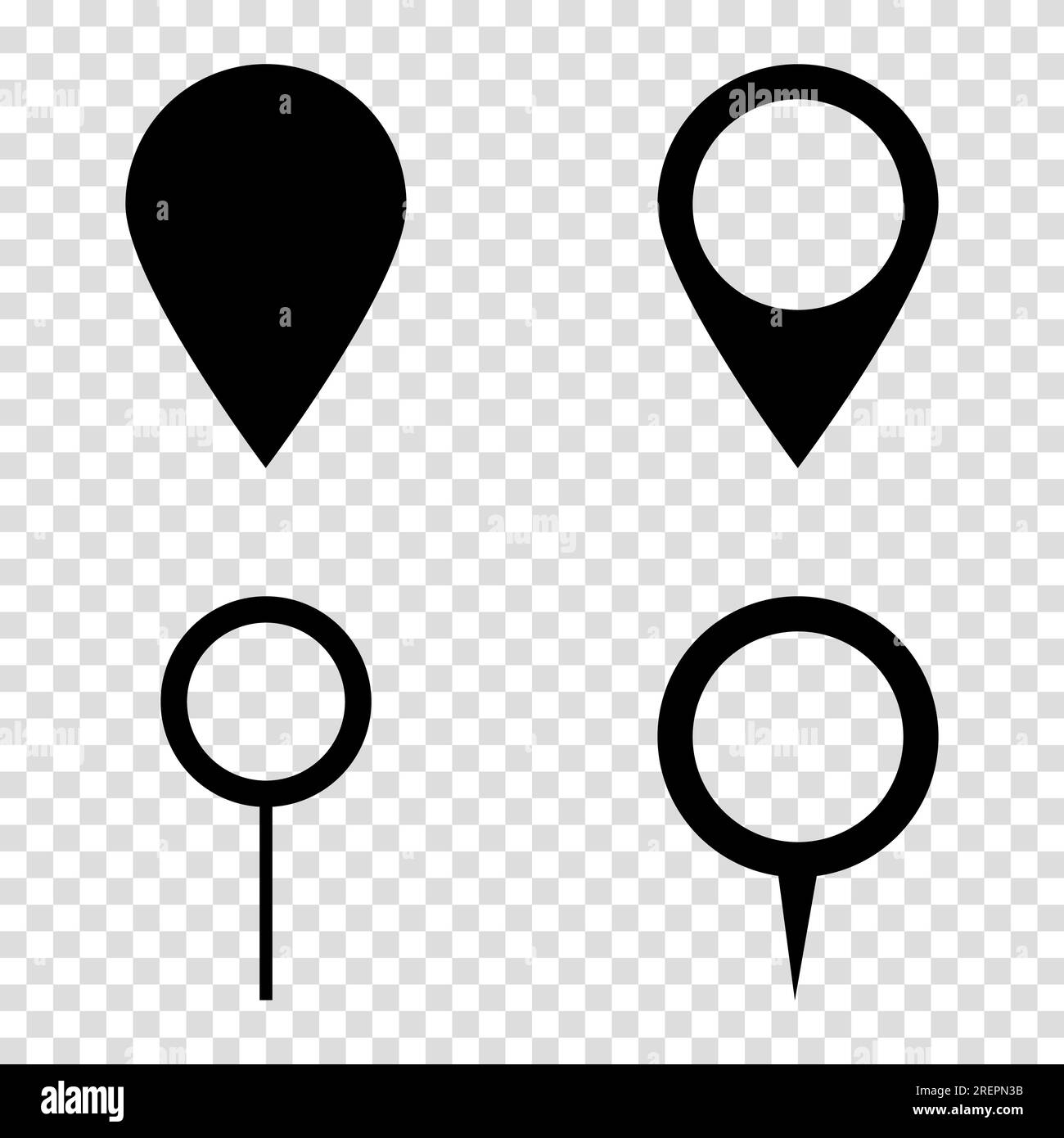 Set pin for map sign icon on a transparent background Stock Vector ...