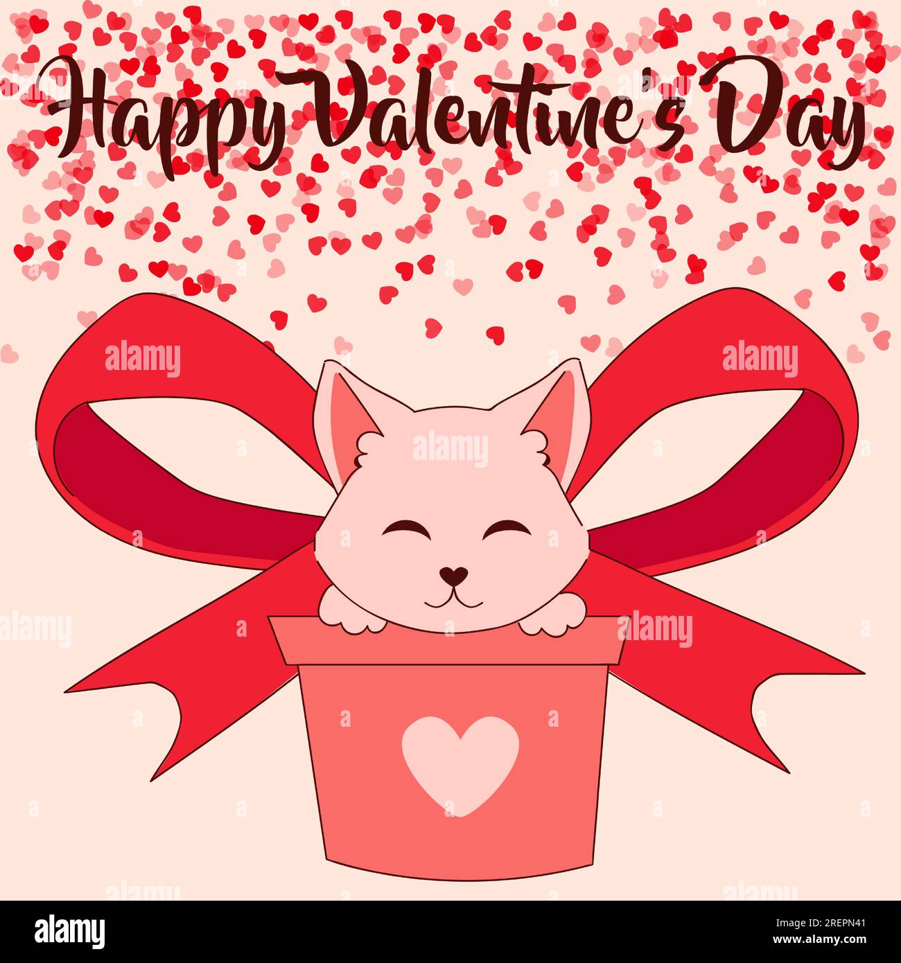 Cat love box Stock Vector Images - Alamy