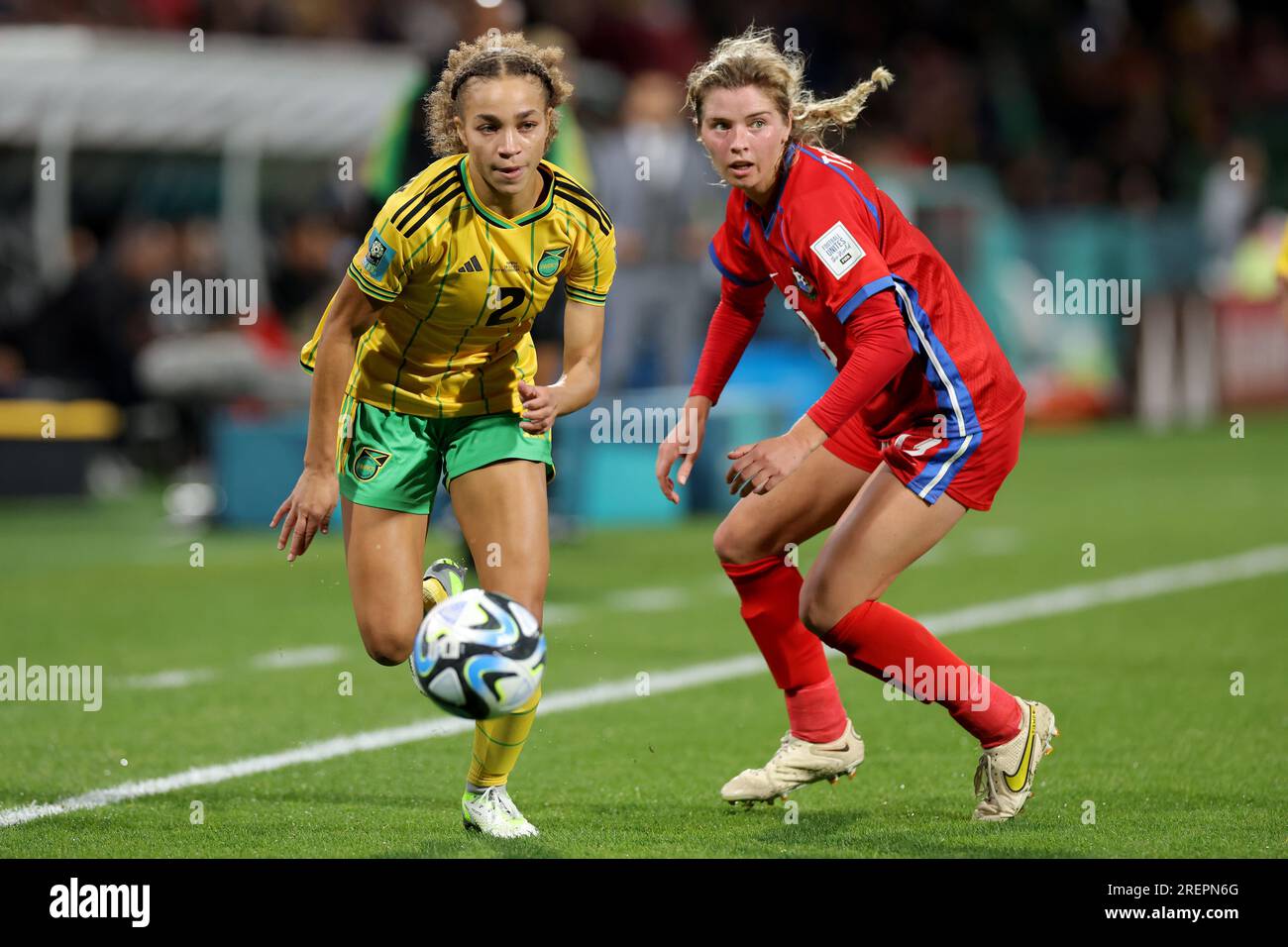 Perth, Australia. 29th July, 2023. Solai Washington of Jamaica controls ...