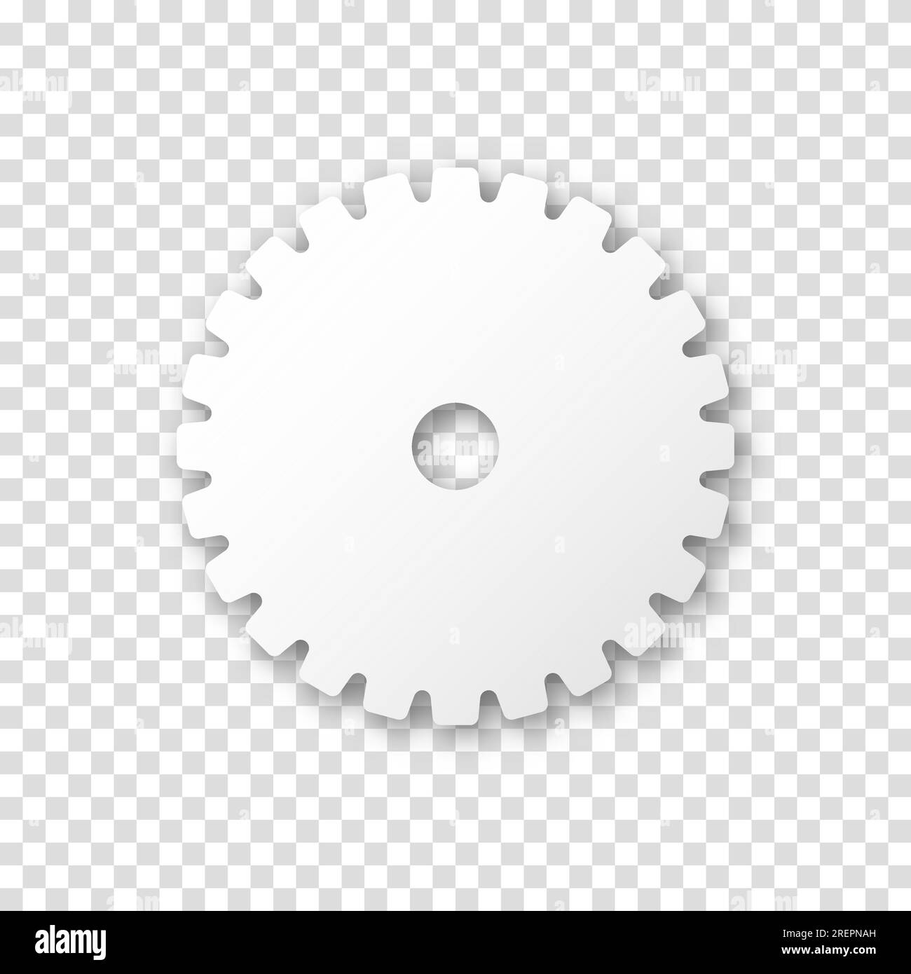 Gear icon, flat design. Machine sprocket gear icon. Realistic vector ...