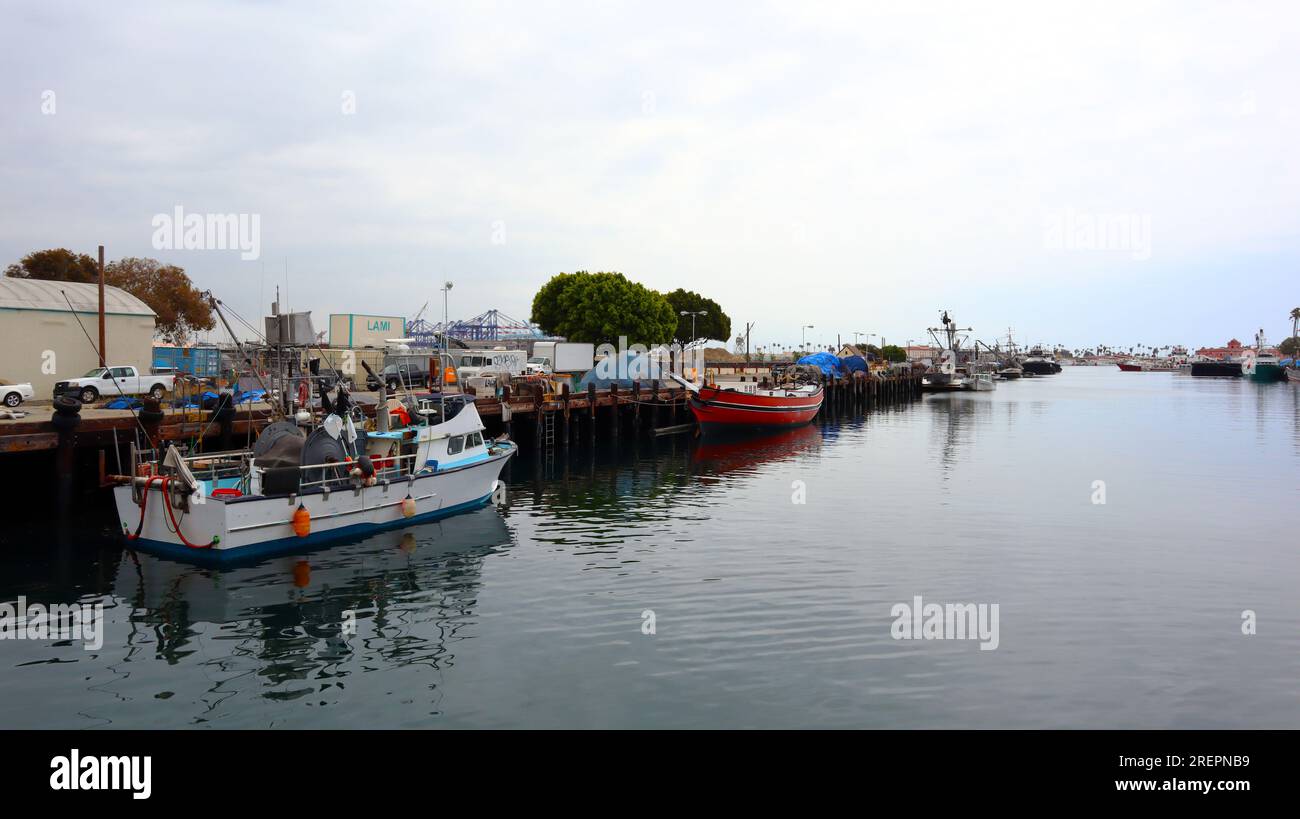 San Pedro (Los Angeles) California: detail view of San Pedro Fishing ...