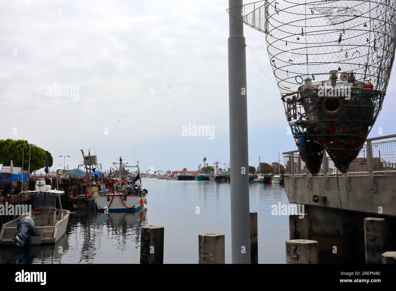 San Pedro (Los Angeles) California: detail view of San Pedro Fishing ...
