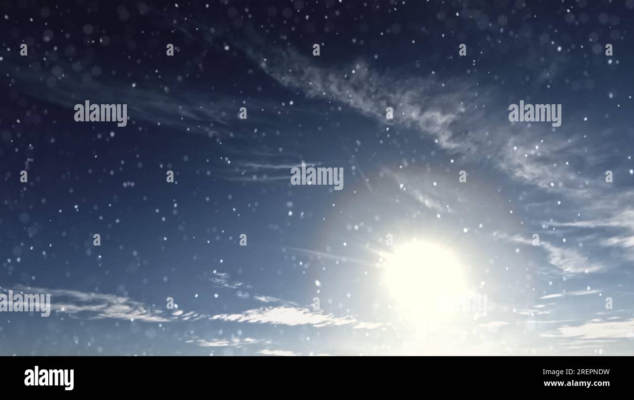 beautiful fall of snow on clouds on sky background - photo of nature ...