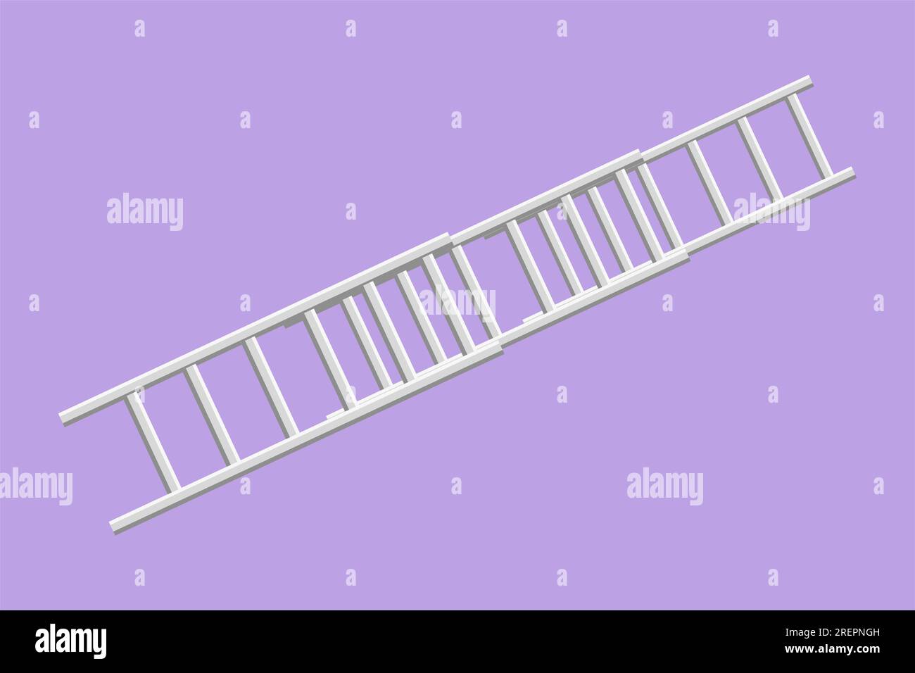 Character flat drawing metal ladder logo, icon. Steel fire sliding ...