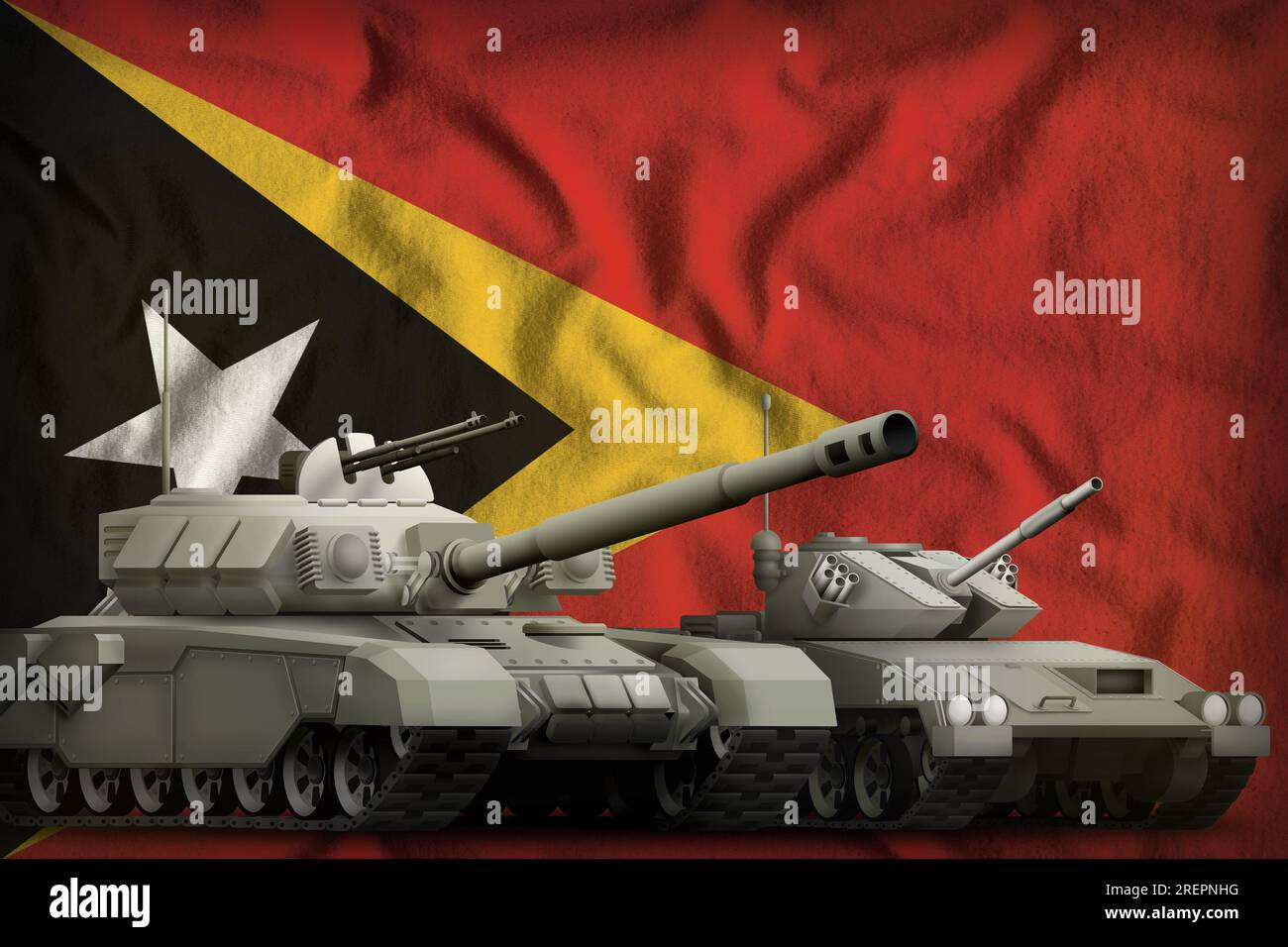 tanks on the Timor-Leste flag background. Timor-Leste tank forces ...
