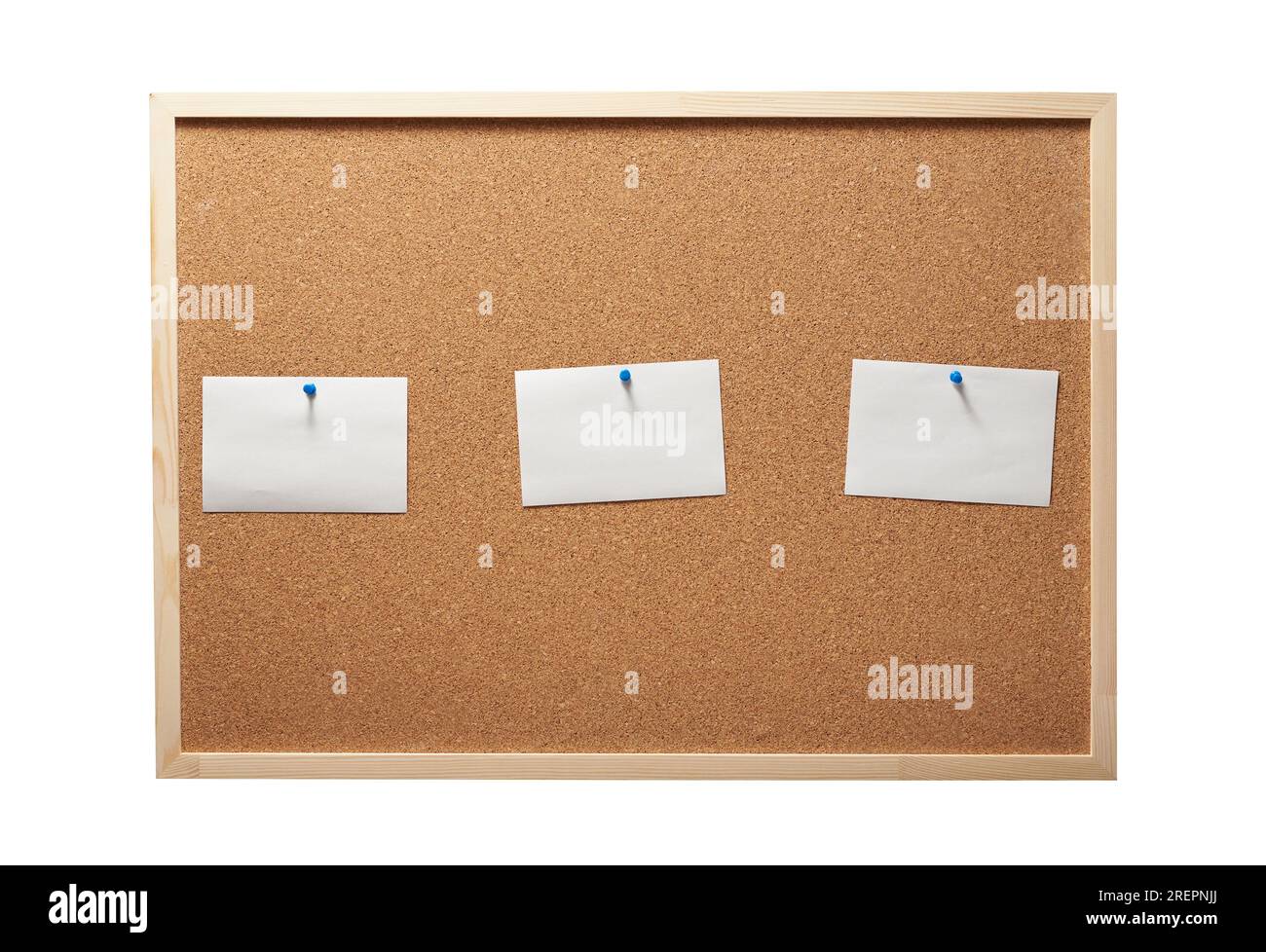 Office Cork Board for notes with empty notes Stock Photo - Alamy