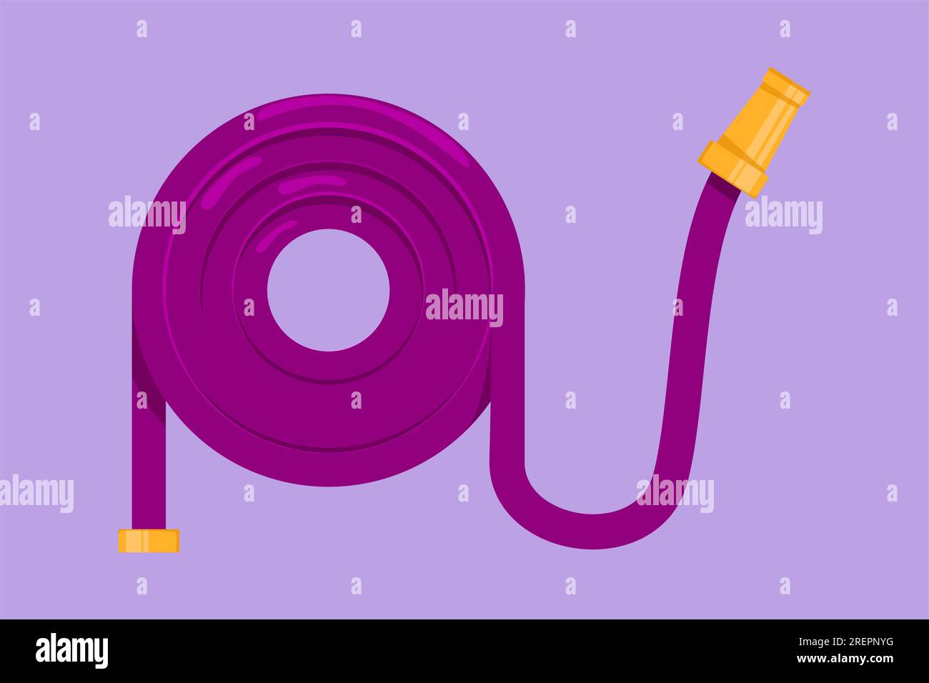 Graphic flat design drawing red fire hose logo icon label in trendy ...