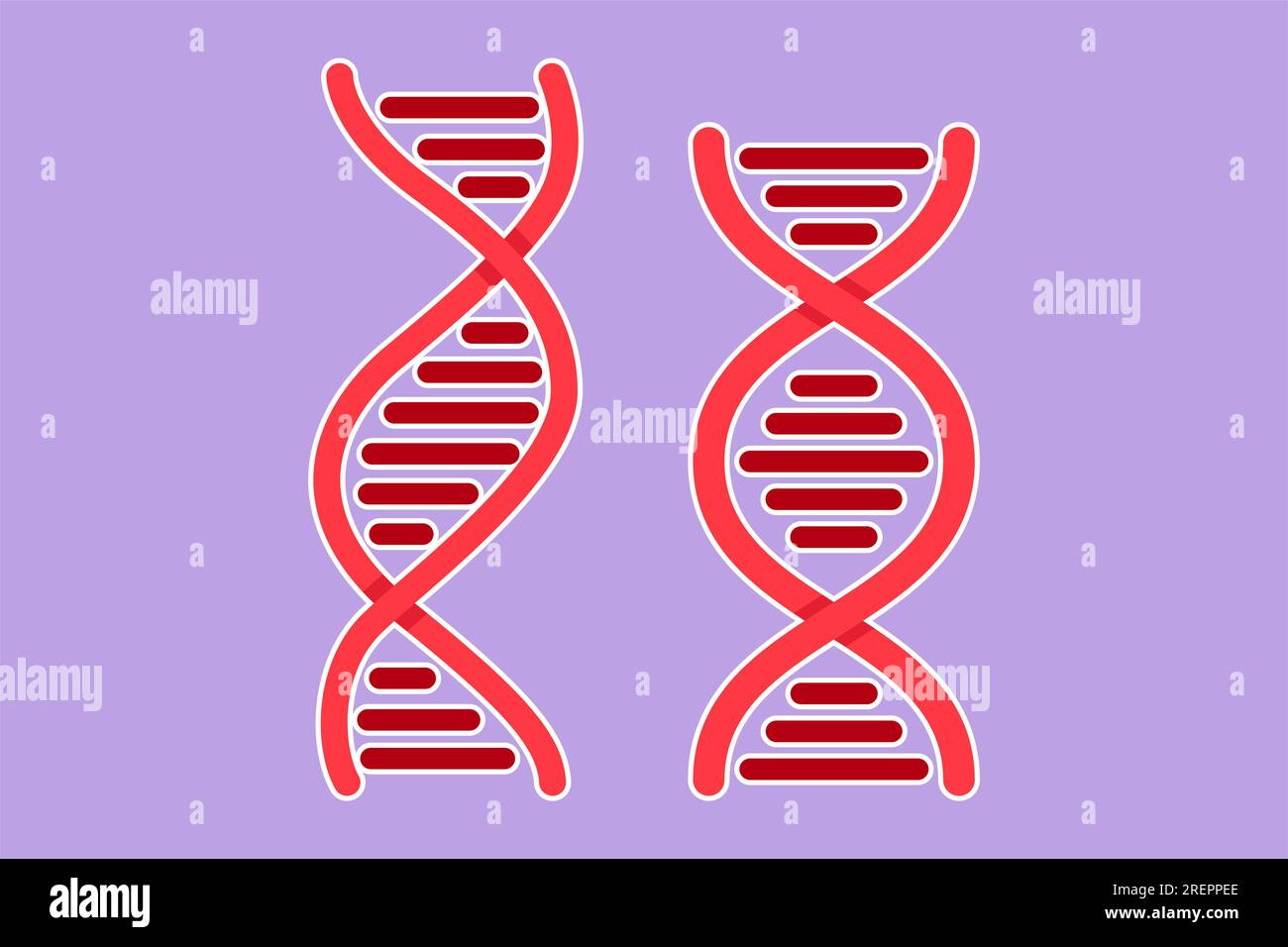 Graphic flat design drawing DNA icon. Life gene model bio code genetic ...