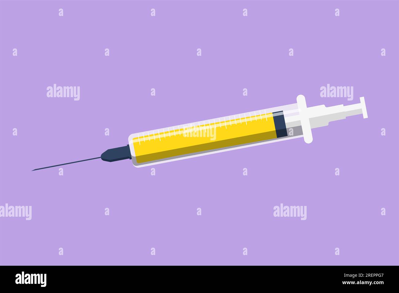 Character flat drawing medical disposable syringe with needle logo ...