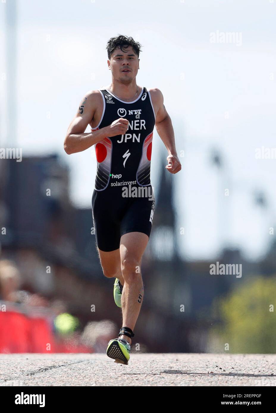 Japan's Kenji Nener in action during the Elite Men’s race on day one of ...