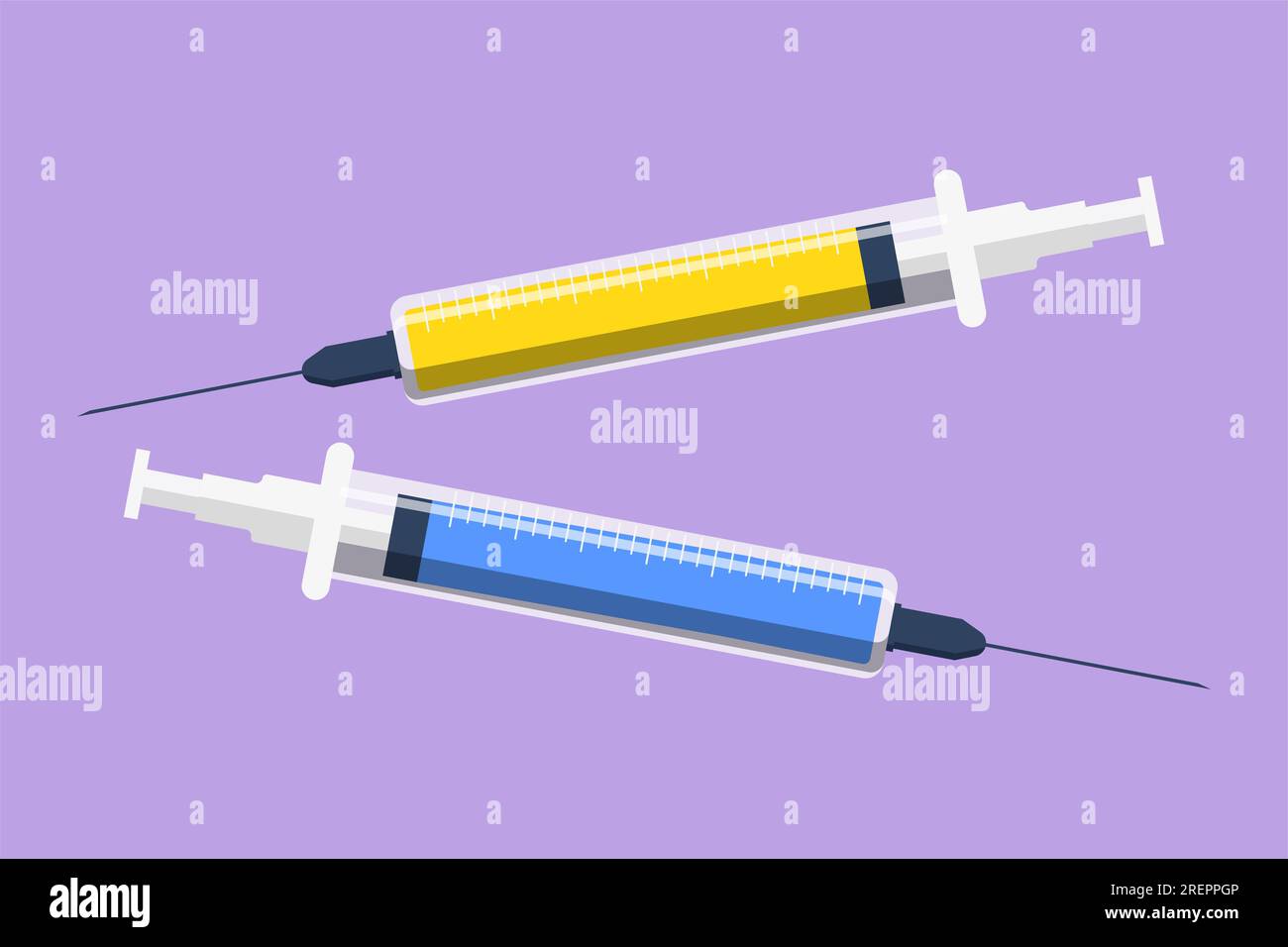 Graphic flat design drawing stylized injection syringe icon. Injection ...