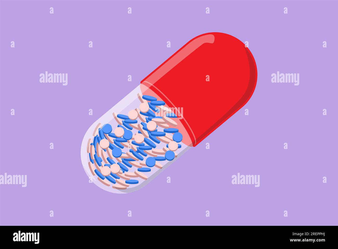 Cartoon flat style drawing pill from bottle logo icon. Medical capsules ...