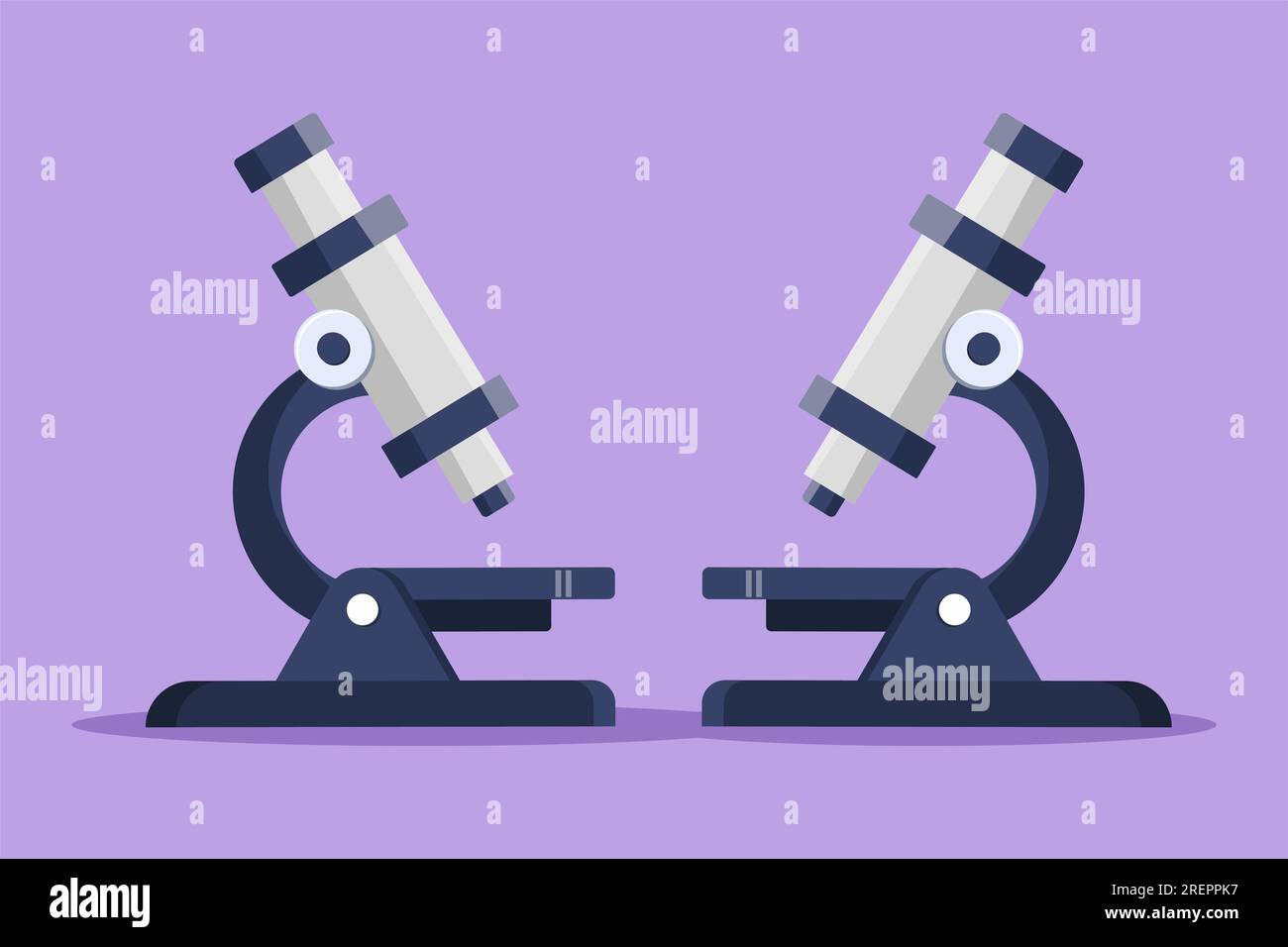 Cartoon flat style drawing microscope on school library to learn ...